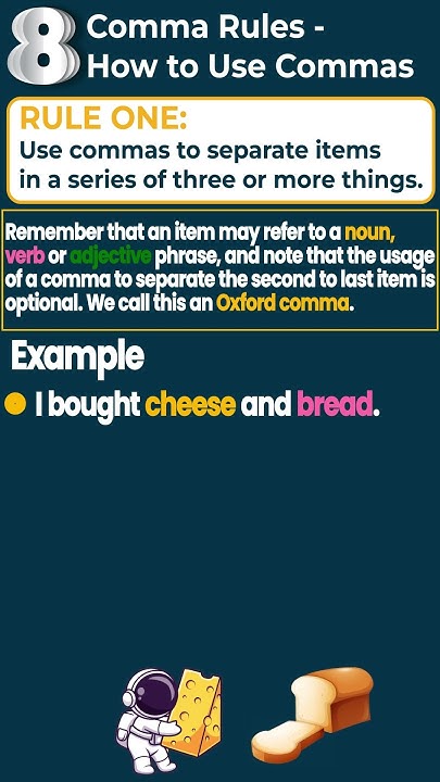 8 Comma Rules How to Use Commas English Writing - Part One - YouTube