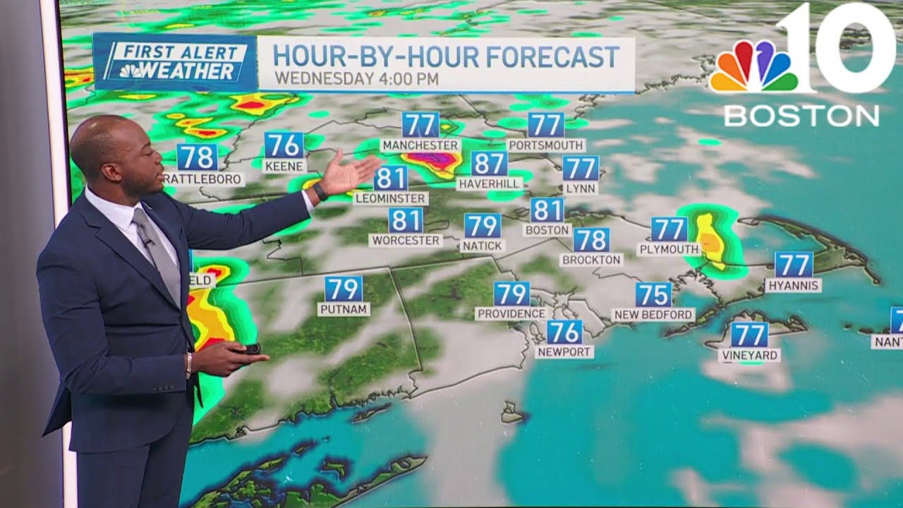 Boston forecast: Rain and thunderstorms on the horizon - YouTube