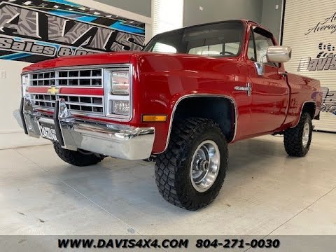 1986 Chevrolet K10 Short Bed Regular Cab Square Body Classic 4x4 Pickup ...