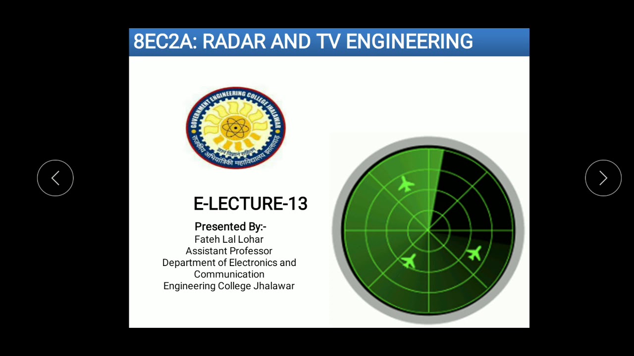 Radar and TV Engineering-13 - YouTube