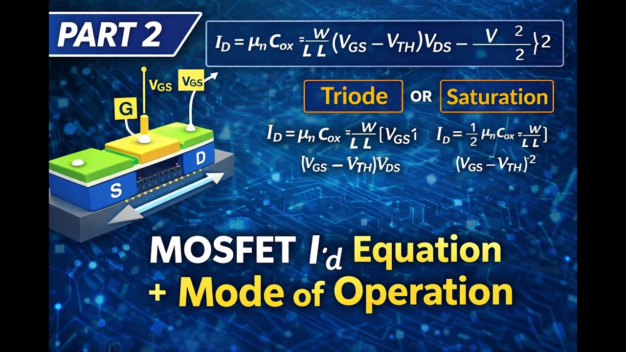 MOSFETs (Part 2): Deriving the drain current ID Equation + Triode ...