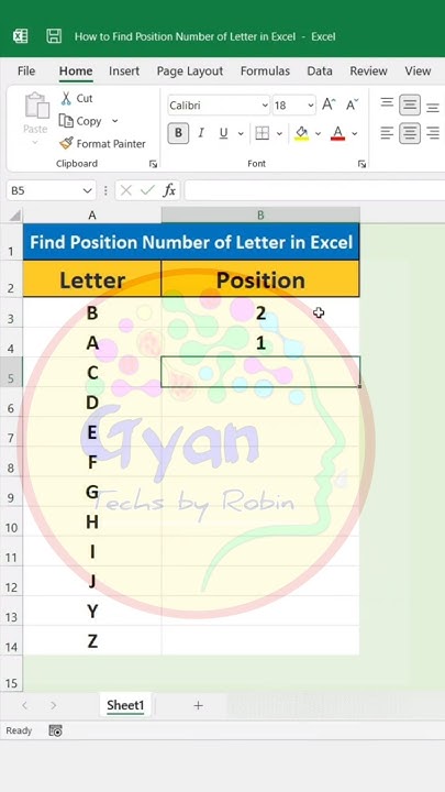 Get Alphabet Position in Excel in second#exceltutorial #viralvideo @GyanTechs - YouTube