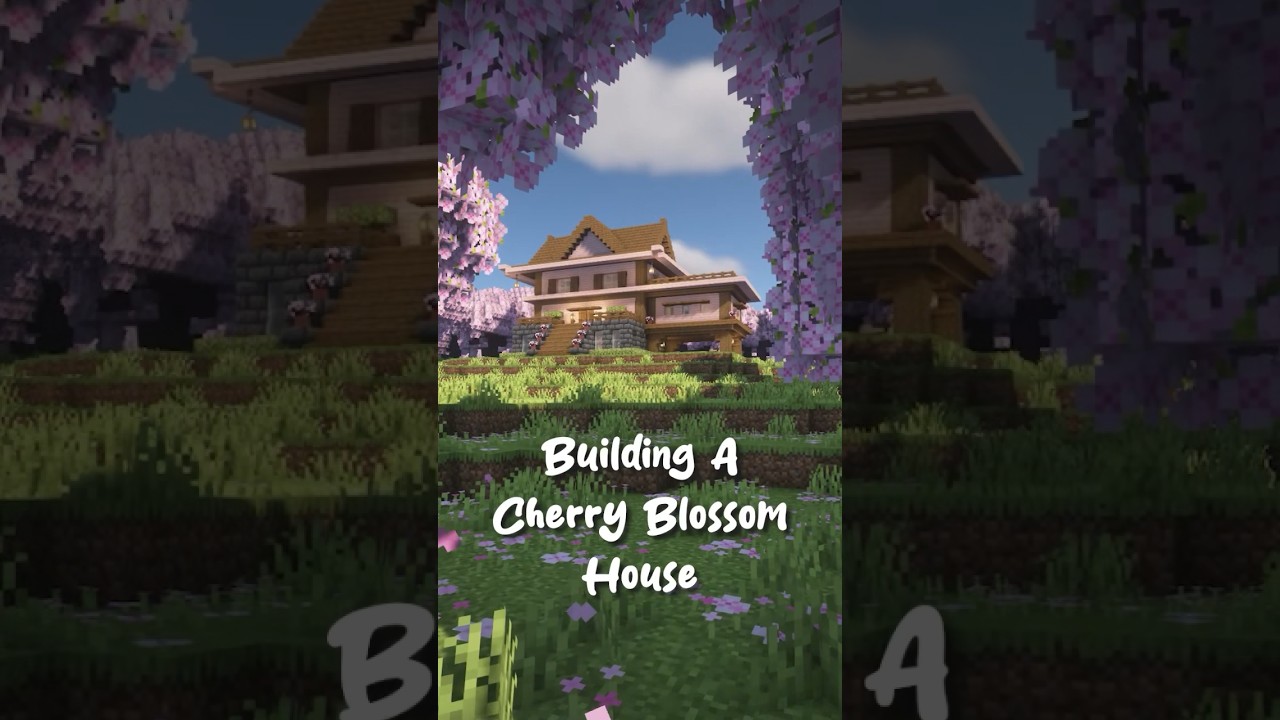 Building A Cherry Blossom House In Minecraft @Rizzial