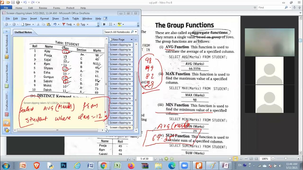 Aggregate functions, update, group by, having in class 12 SQL computer Science CBSE - YouTube
