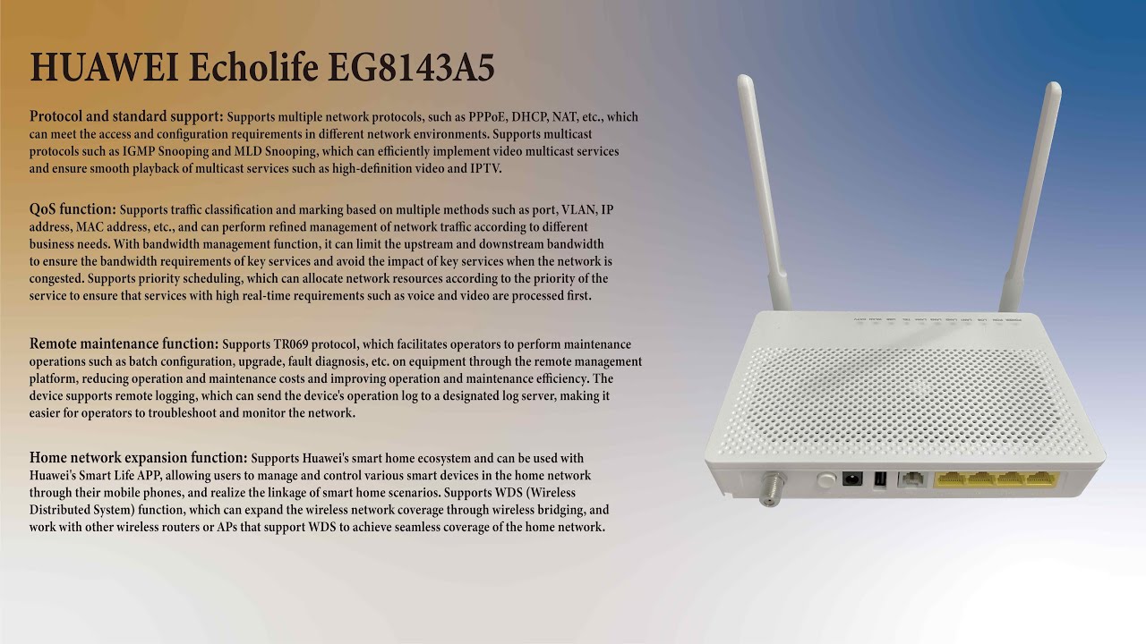 huawei EchoLife EG8143A5 ONU ONT with GPON 1GE+3FE+1POTS+1USB+Wi-Fi ...