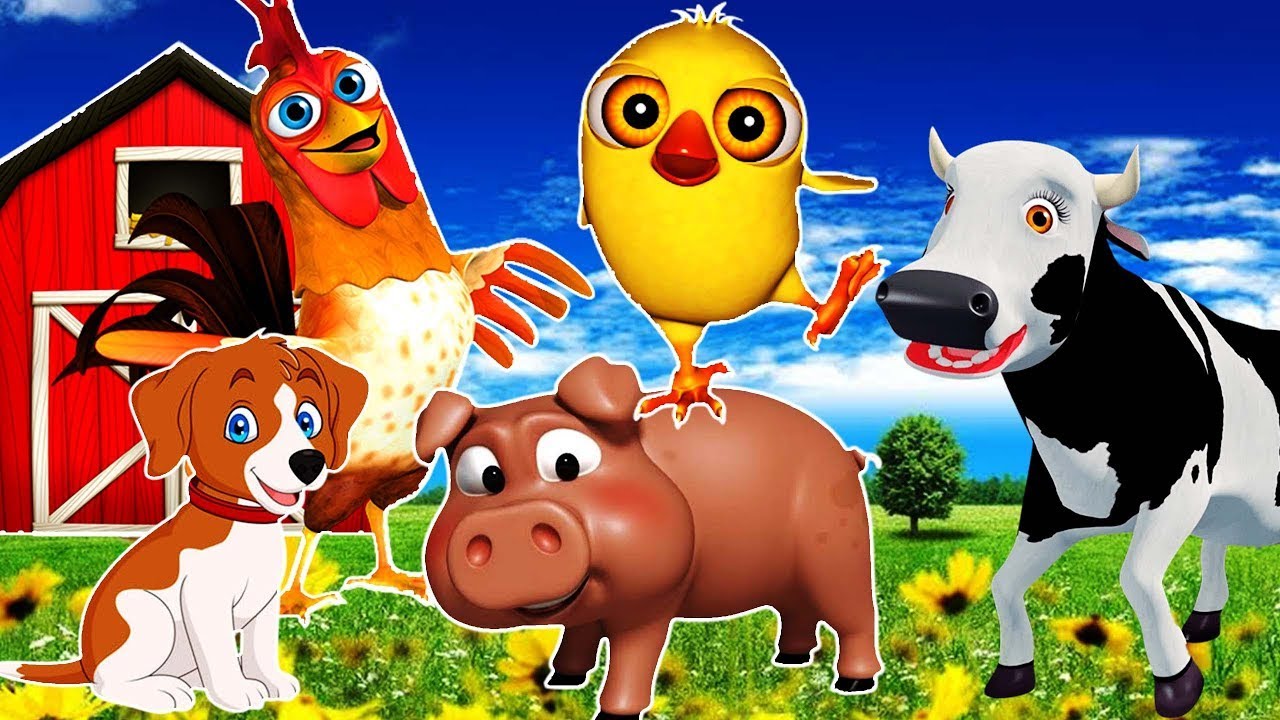 El Pollito Pia 3D animals game | Baby animal Cartoon Video | de la ...