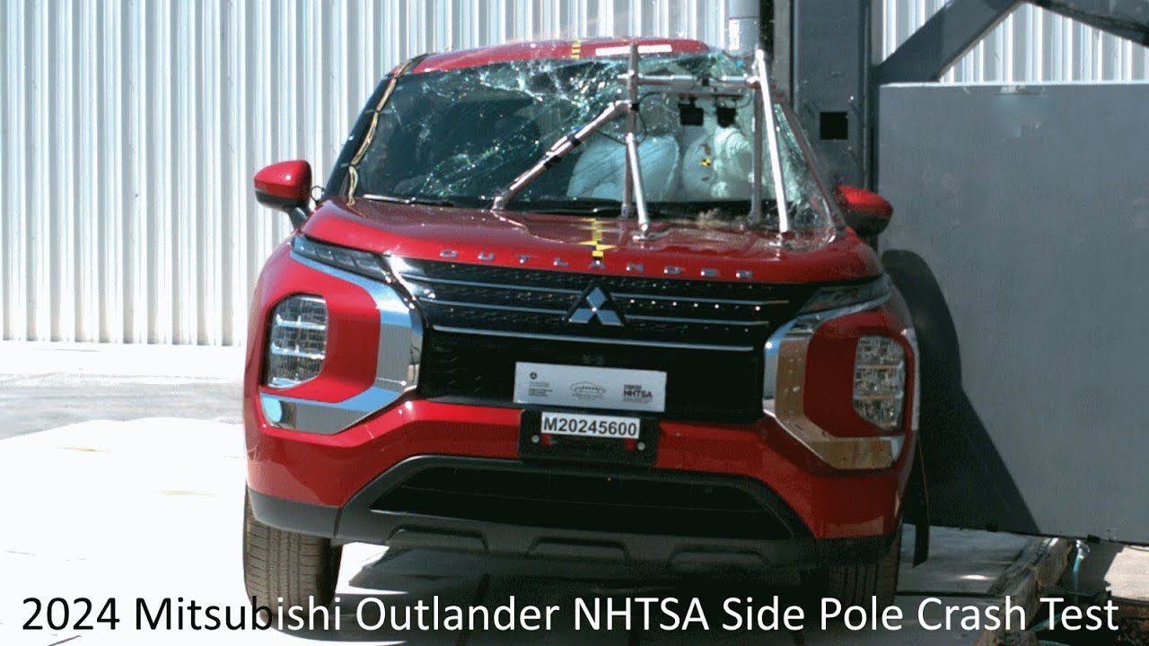 2024-2025 Mitsubishi Outlander NHTSA Side Pole Crash Test - YouTube