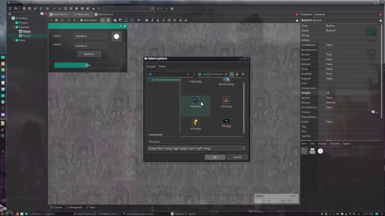 gambas3 Login progress bar tutorial - YouTube