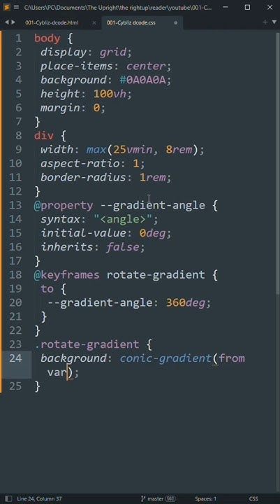 ROTATING GRADIENT #shorts #trending #trend #viral #viralvideo #code #coder #webdesign #webseries ...