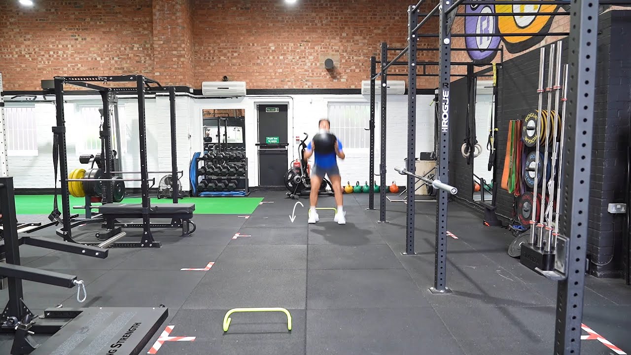 Low Hurdle Jump Medicine Ball Push Throw And Sprint | Plyometric ...