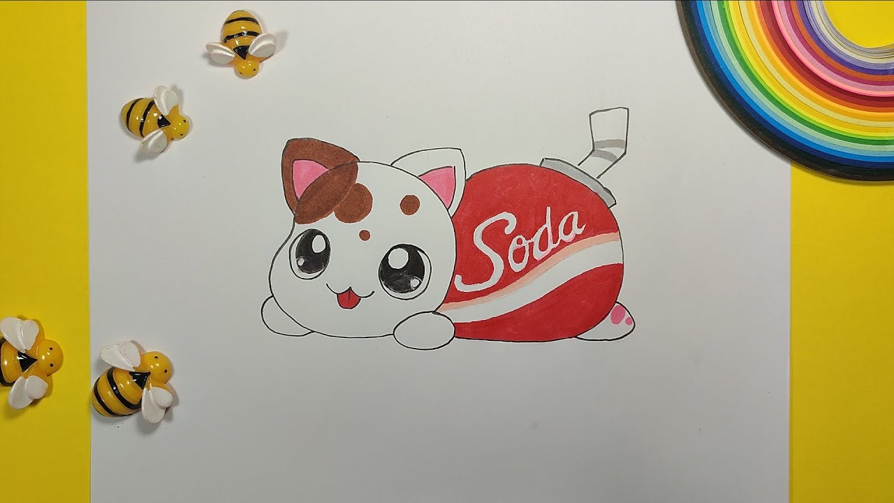 How To Draw Soda Cat / Aphmau Meemeows - YouTube