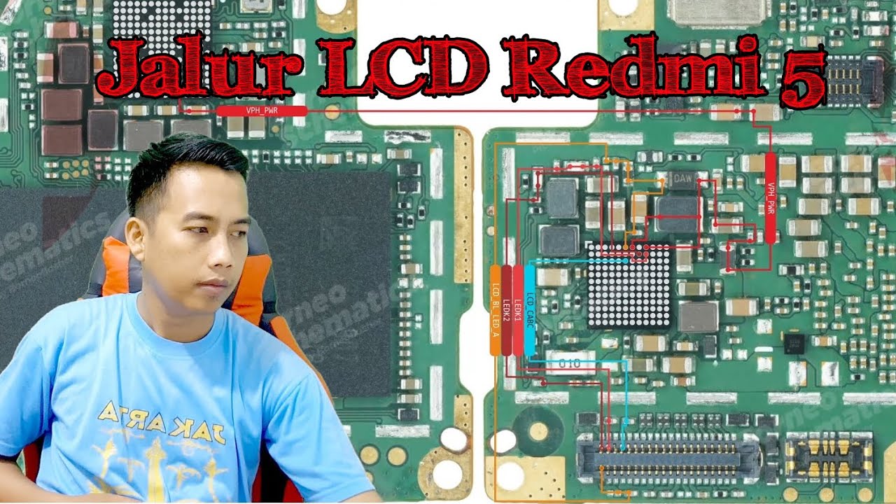 Jalur LCD dan LIGHT Redmi 5 | kasus HP nyala Tapi tidak mau tampil ...