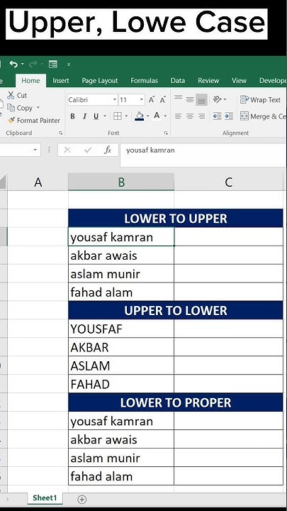 Excel Tips 2023 Upper & Lower Case #excel #exceltutorial #exceltips #excelshorts #excellearning ...