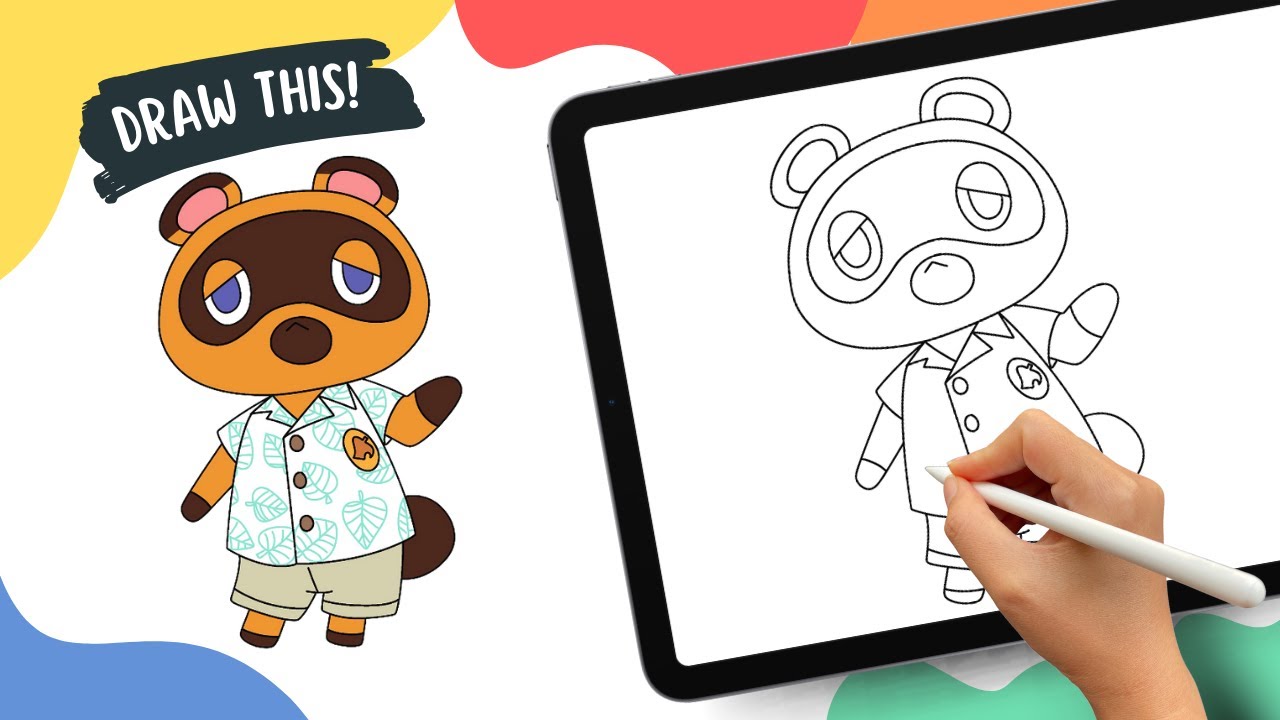 Tom Nook | Animal Crossing Cartoon Drawing - YouTube