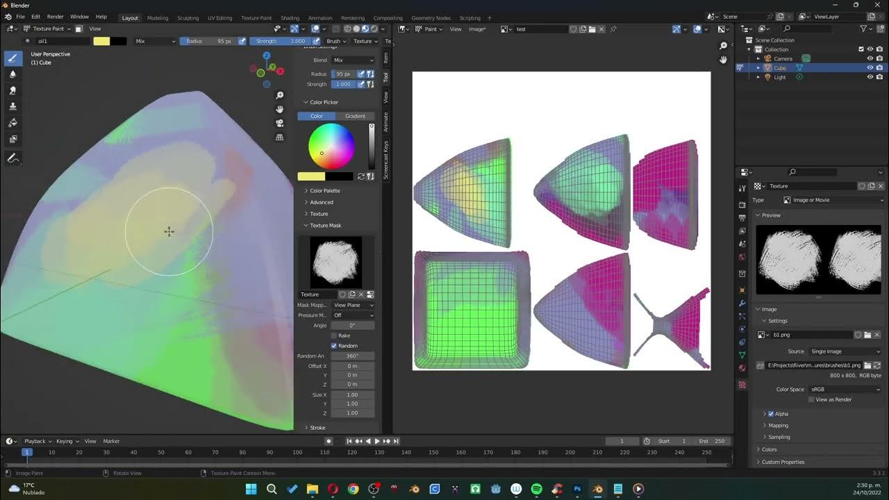 #blender Pinceles Personalizados - Custom Brush Paint texture - YouTube