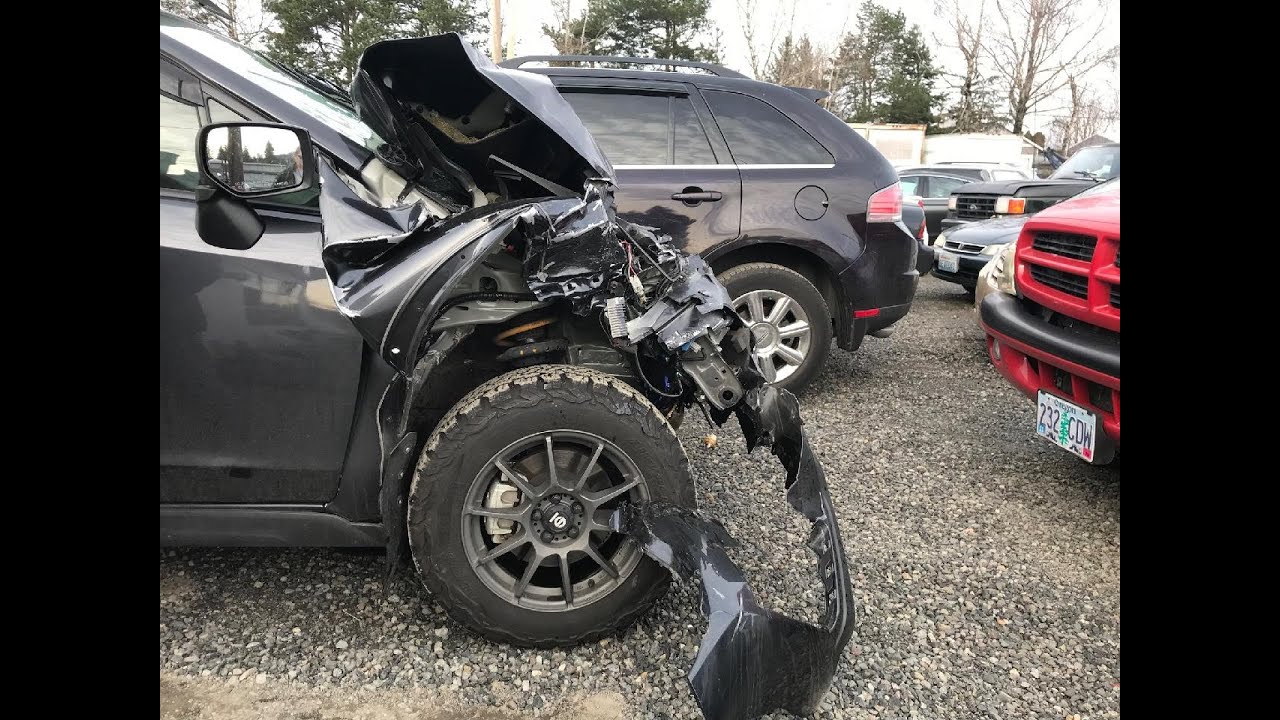 Left of Center Head-on Collision Subaru vs Ram - YouTube