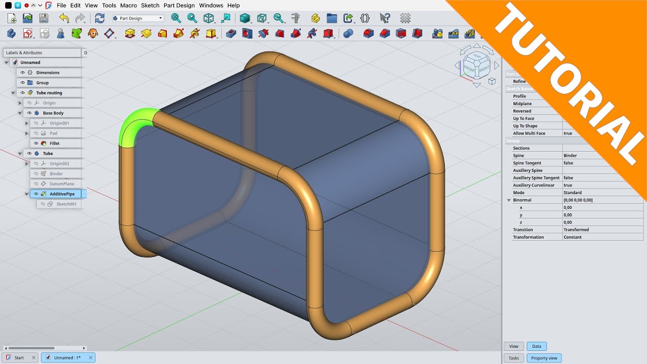 [Tutorial] Ondsel/FreeCAD SubShapeBinder use for closed loop pipe ...