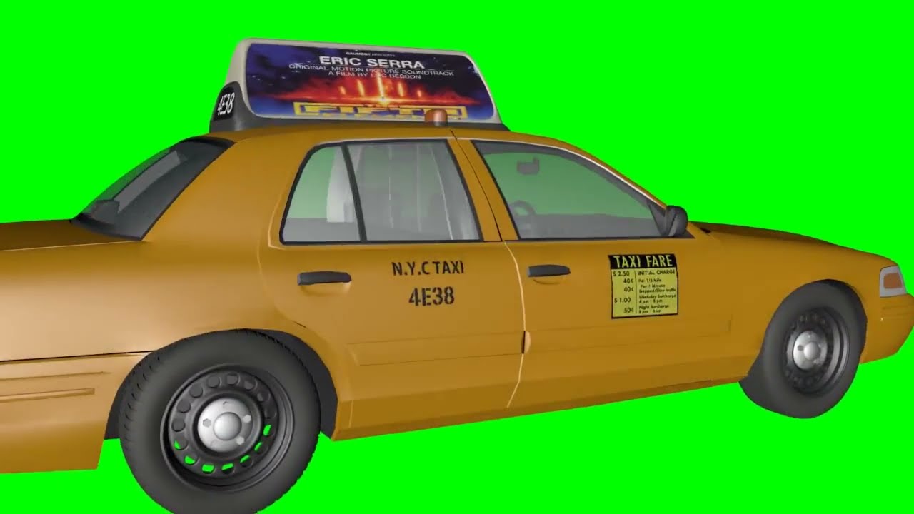 new york taxi animation green screen s01r01 - YouTube