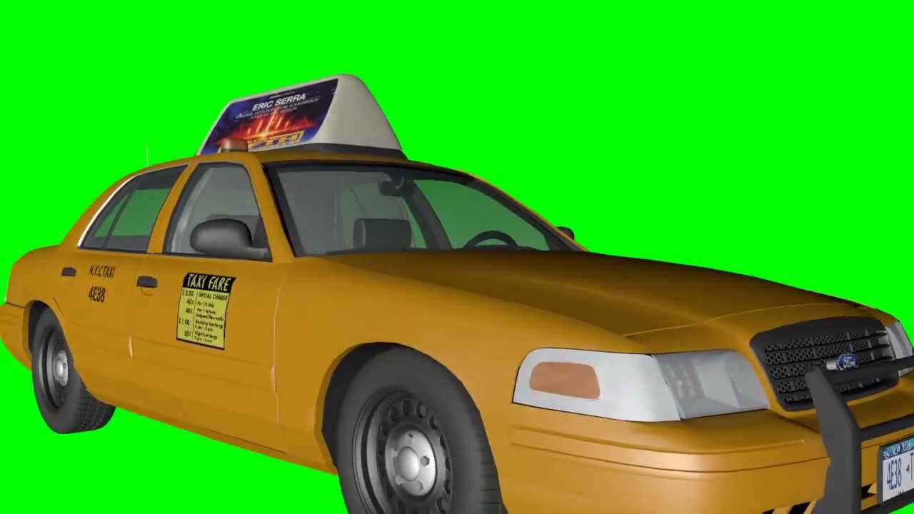 new york taxi animation green screen s01r01 - YouTube
