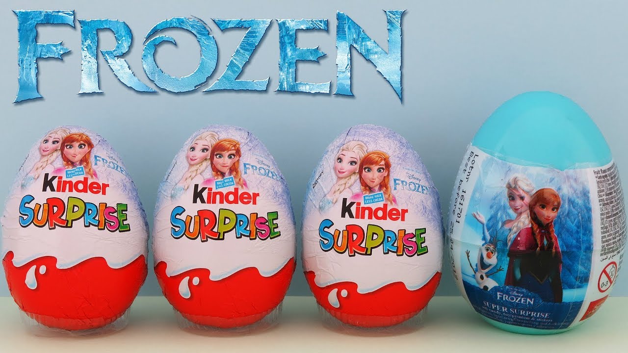 Kinder Frozen Surprise Eggs Elsa Anna Olaf Pabbie - YouTube