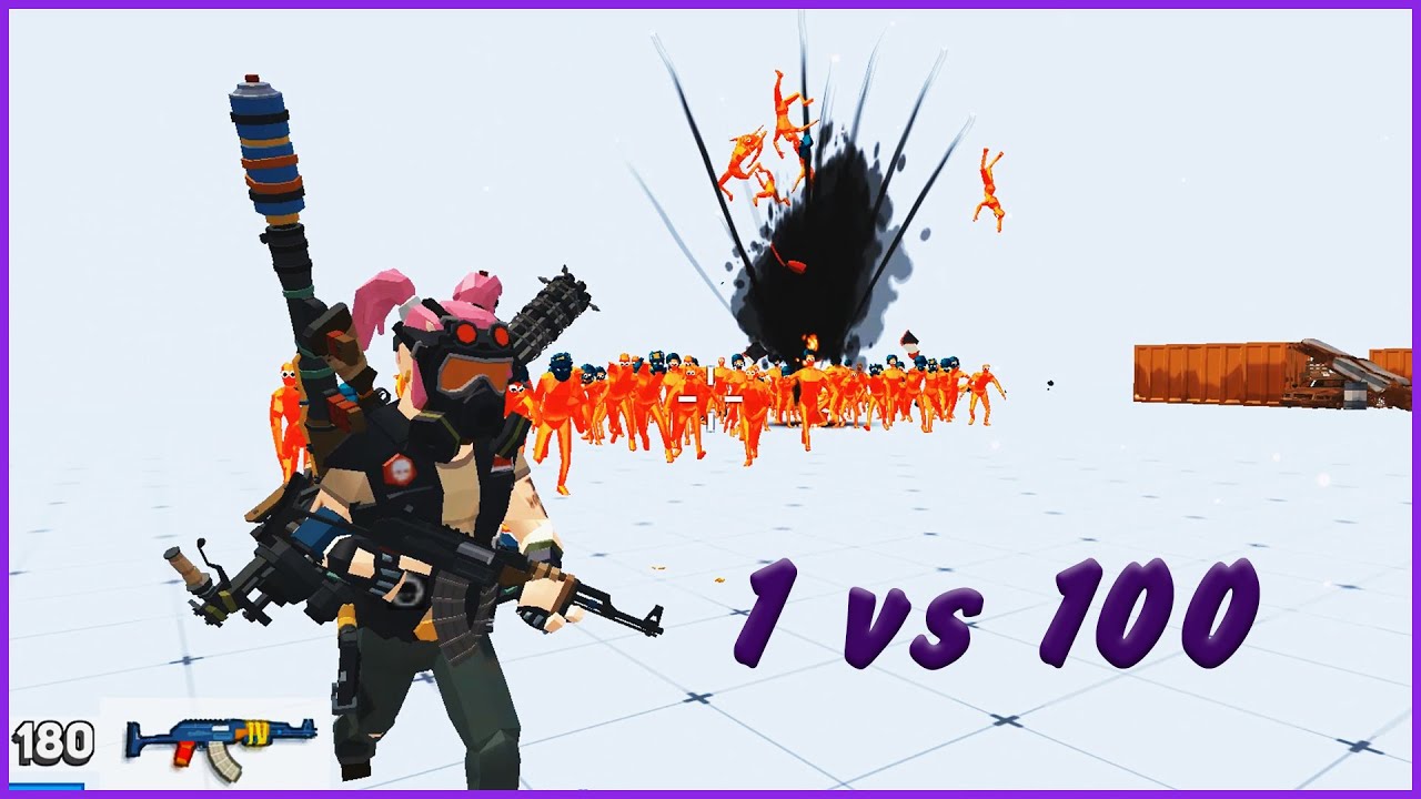 1 vs 100 zombies | Survival game - YouTube