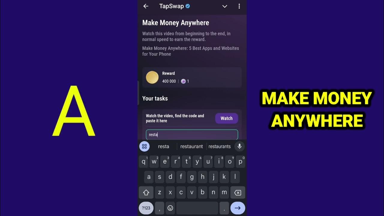 Make Money Anywhere | Tapswap Code Today New Task | 5 Best Apps and ...