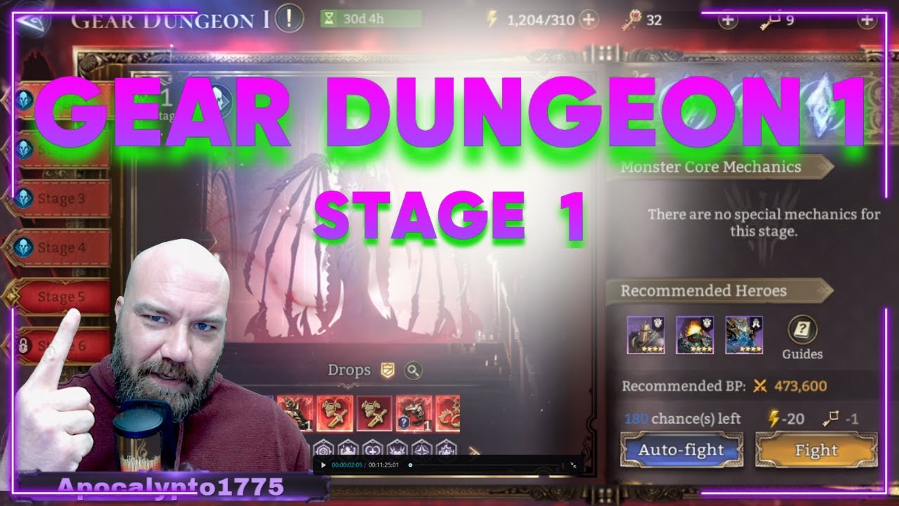 That was EASY! Gear Dungeon 1 stage 1 Guide | Watcher of Realms # ...