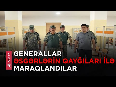 Zakir Həsənov və Hikmət Mirzəyev hərbi qulluqçuların sosial-məişət şəraiti ilə tanış olublar –APA TV