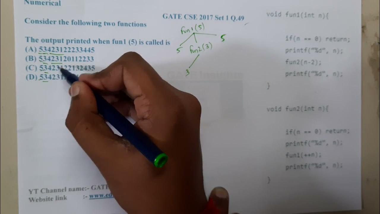 GATE CSE 2017 SET 1 Q 49 || C PROGRAMMING ||Data Structure || GATE Insights Version: CSE - YouTube