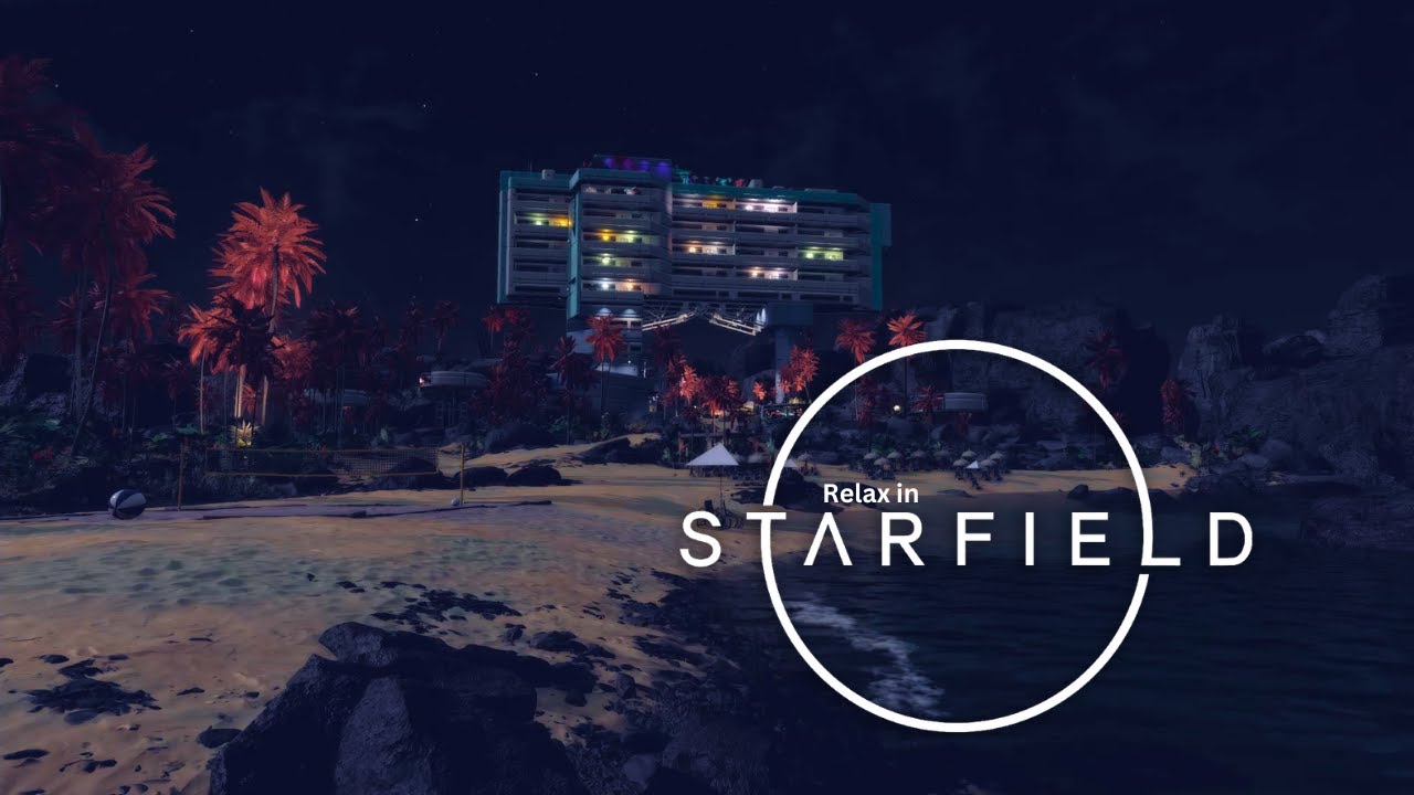 Relaxing Paradiso Night & Beach Ambience in Starfield | Relaxing Video ...