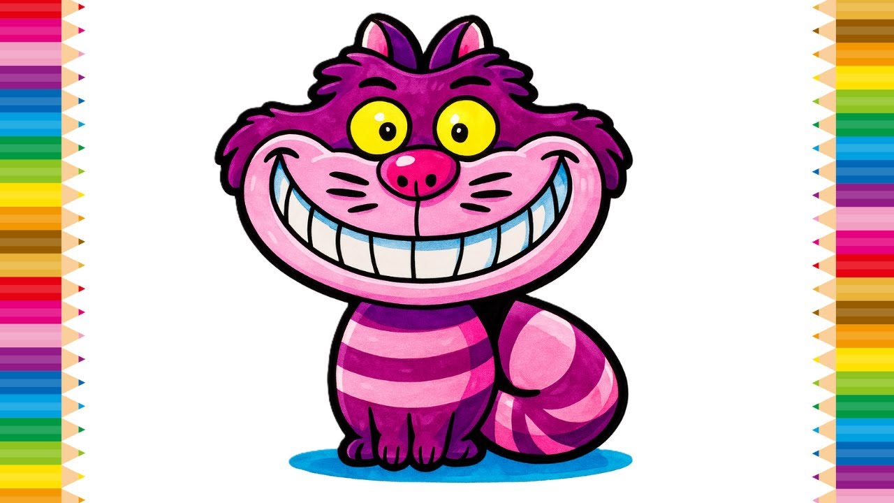 How to Draw Cheshire Cat for Kids - YouTube