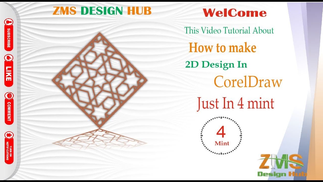 2D Design in CorelDraw | Jaali design | how to make design in corelDraw ...