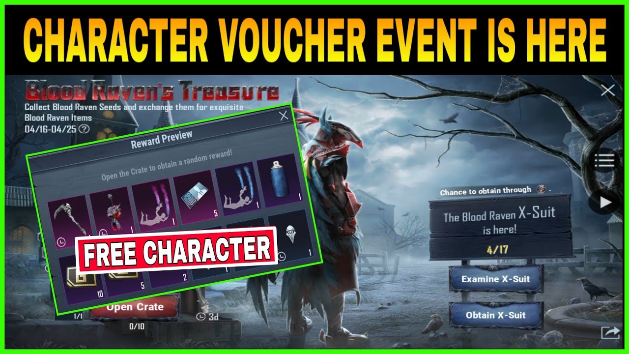 CHARACTER VOUCHER NEW EVENT IS HERE 😍|| PUBG MOBILE BLOOD RAVEN ...