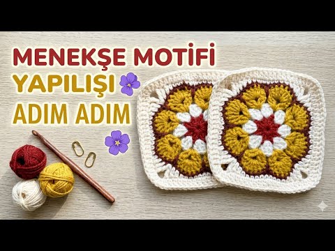 HERCAİ MENEKŞE / AFRİKA ÇİÇEĞİ MOTİFİ YAPIMI / PANSY MOTİF TUTORİAL /AFRİCAN FLOWER MOTİF MAKİNG