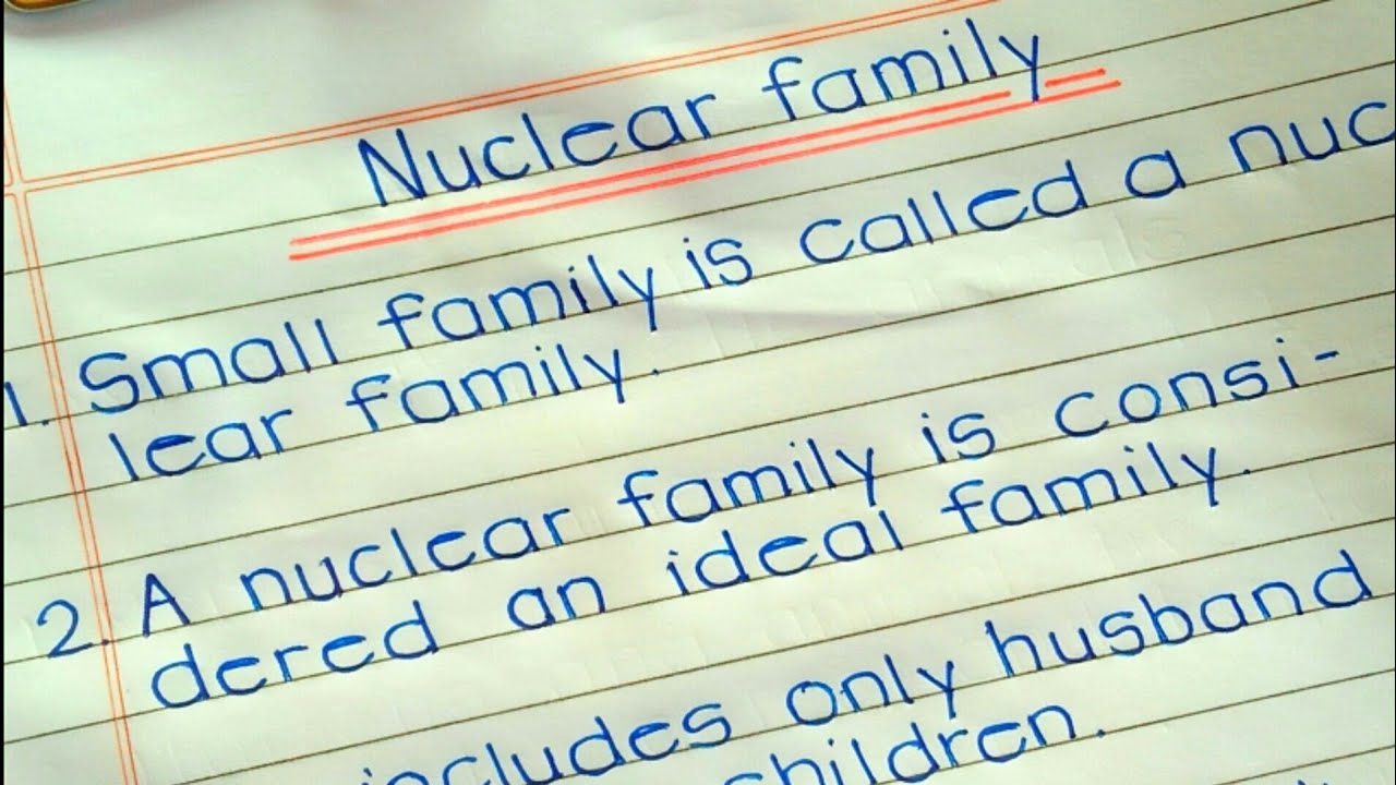 Essay on nuclear family // 5 line on nuclear family // Essay writing on ...