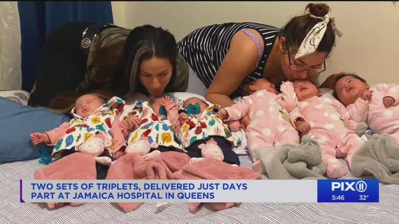 Two sets of triplets delivered just days apart at Queens hospital - YouTube