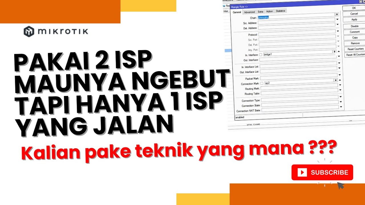 HANYA JALAN 1 ISP SAJA !!! LOAD BALANCE PCC 2 ISP DI MIKROTIK RB3011 - YouTube