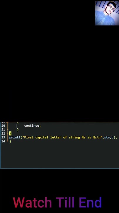 C Programming | First Capital Letter in a String | Coding With Sohail #coding #shorts - YouTube