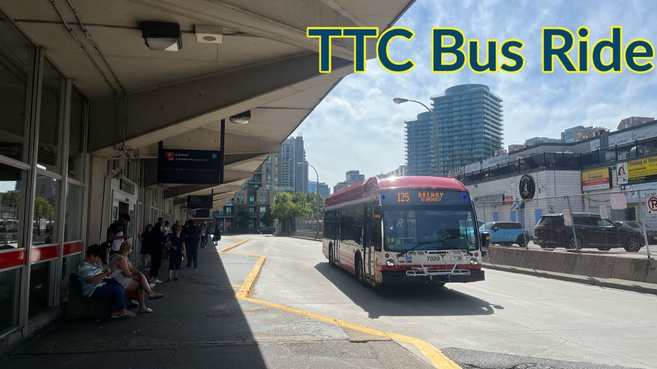 Toronto TTC Route 125 Drewry - Round Trip Bus Ride on a Nova Hybrid 9 ...