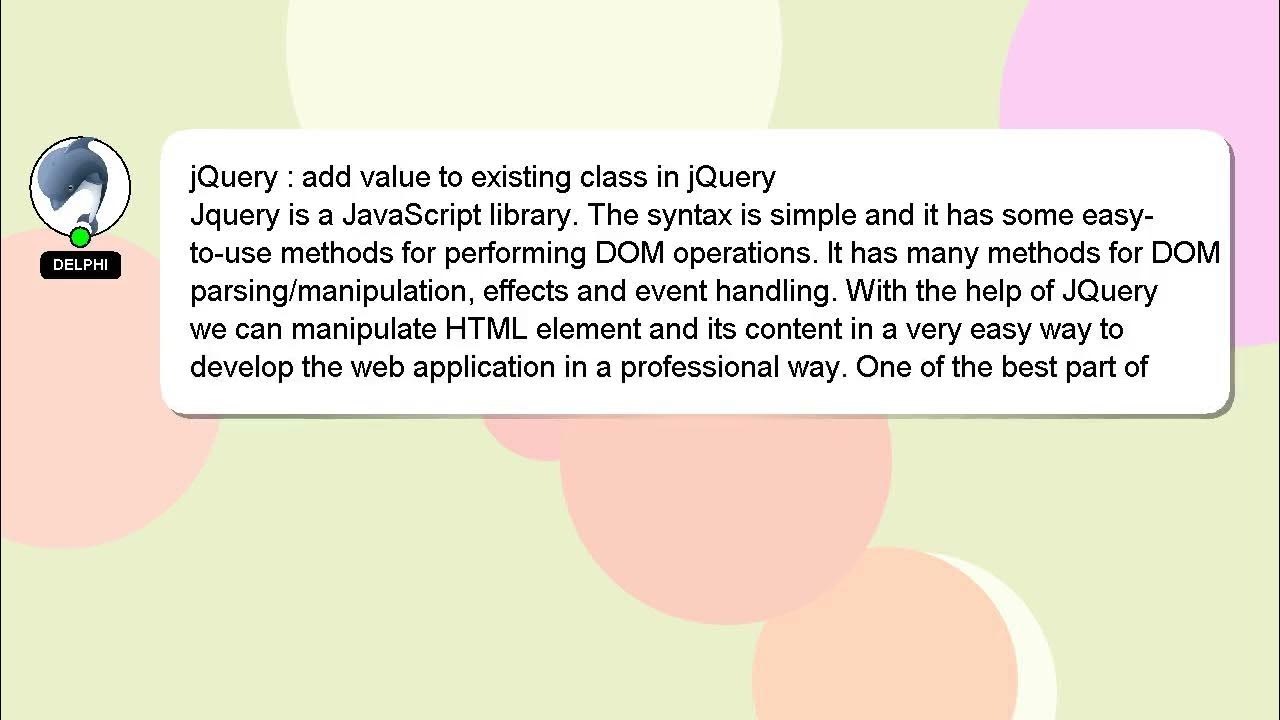 jQuery : add value to existing class in jQuery - YouTube