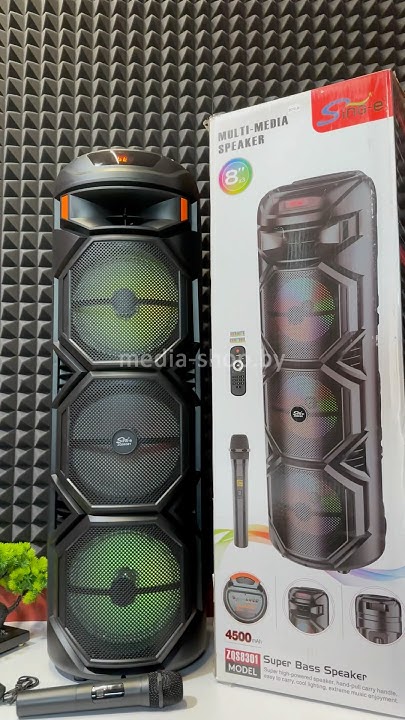 Большая портативная колонка с подсветкой ZQS 8301 RGB 60 Вт с микрофоном, беспроводная Bluetooth ...
