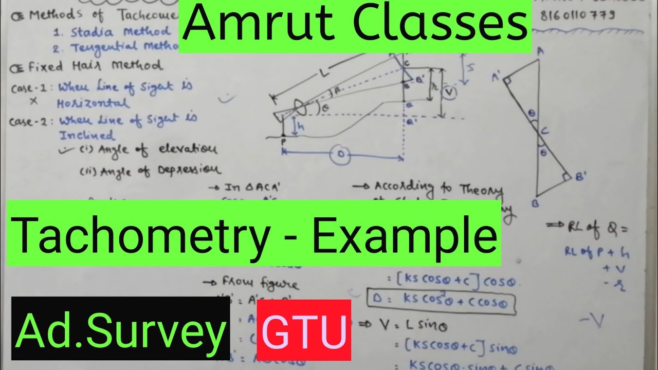 Tacheometry Example | Surveying | GTU | Amit Pokar - YouTube