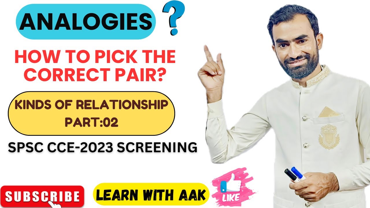 How to solve ANALOGIES| Tips & Tricks| PART O2| SPSC SCREENING TEST ...