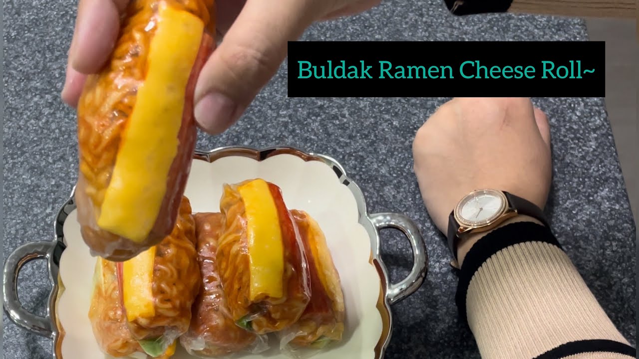 Buldak Ramen Cheese Roll with Rice Paper - YouTube