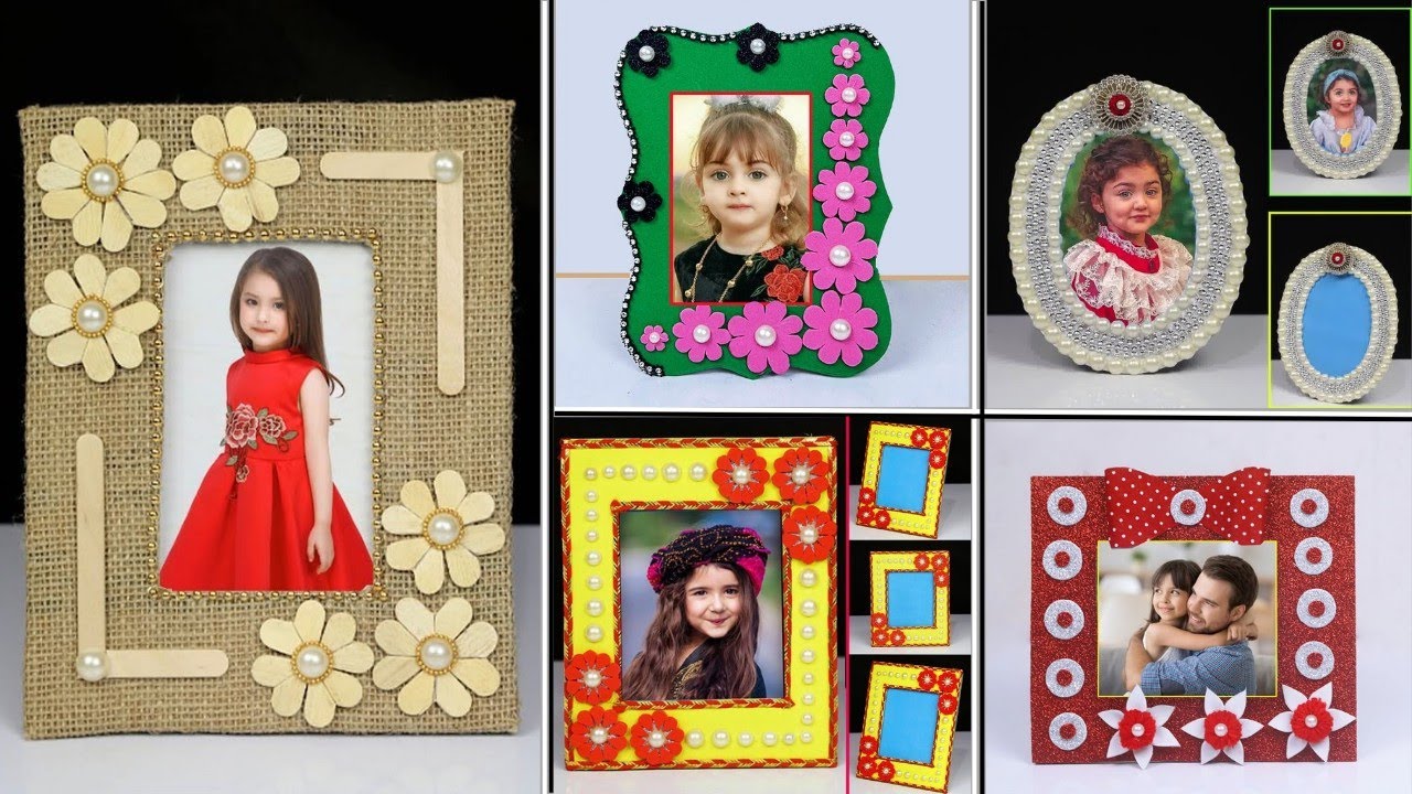 5 Beautiful Homemade Photo Frame Ideas | How to make a unique photo ...