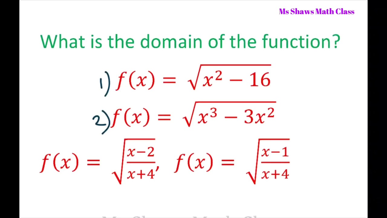 Find The Domain Of Square Root Functions 4 Examples YouTube