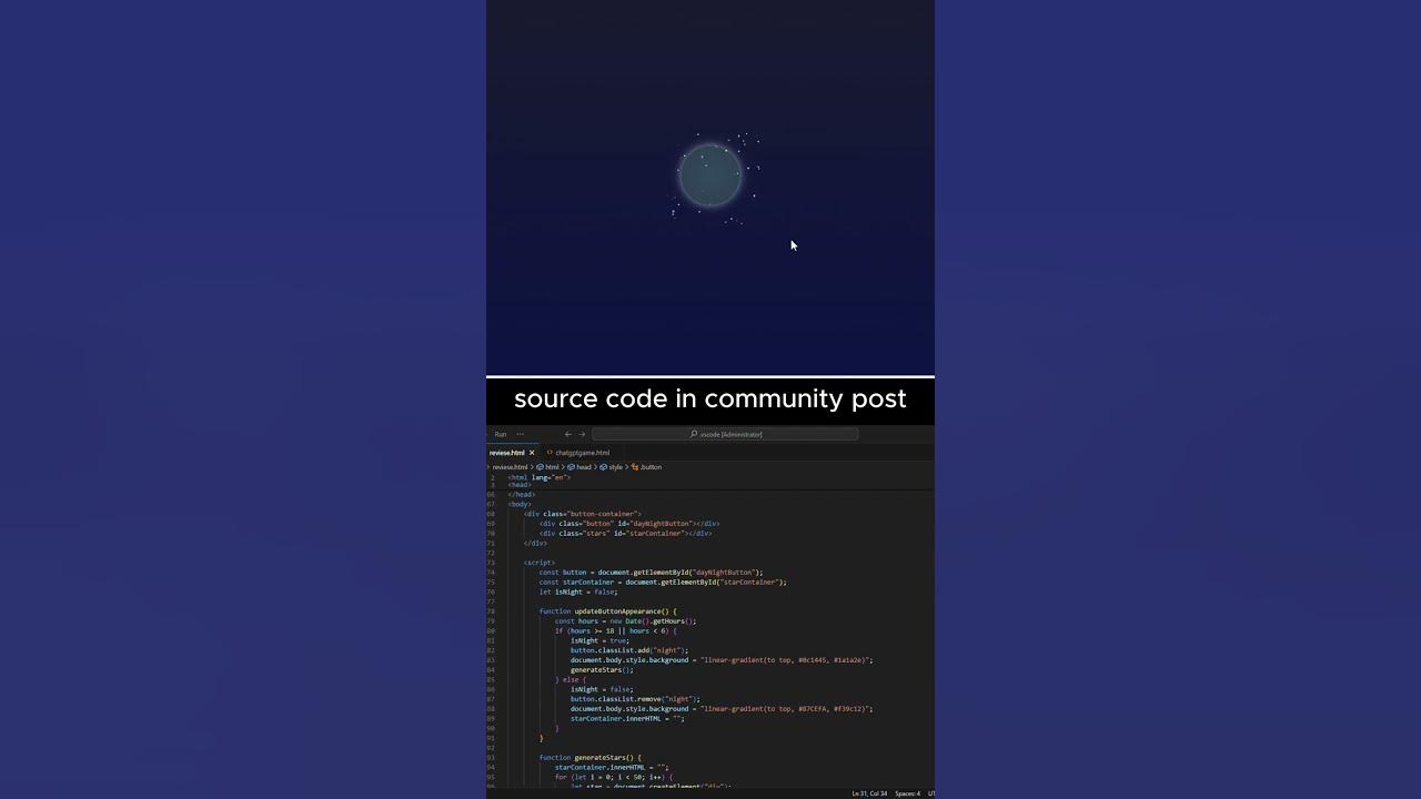 🌞🌙 Interactive Day & Night Buttons – Smooth Theme Toggle with HTML, CSS & JS #webdesign #shorts ...