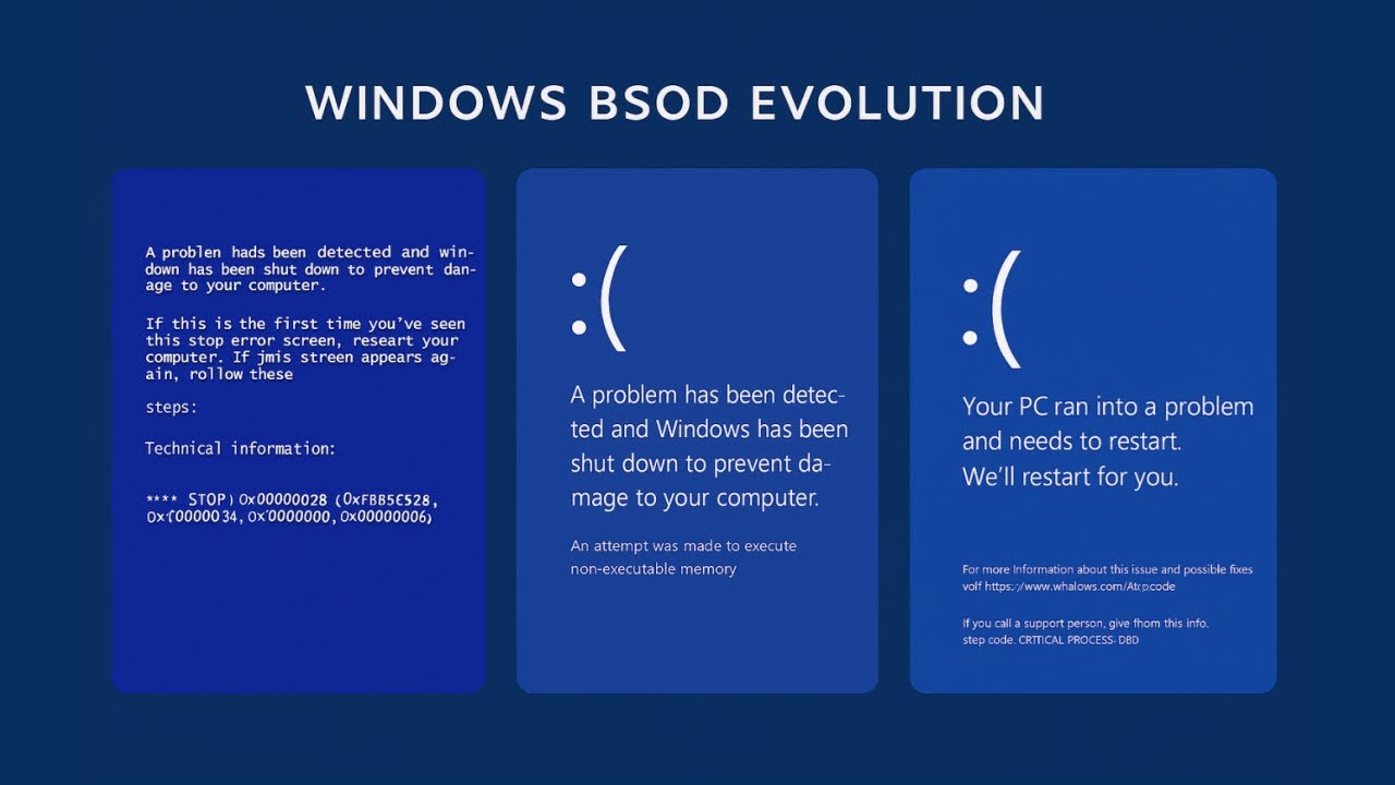 Evolution of the Windows BSOD - YouTube