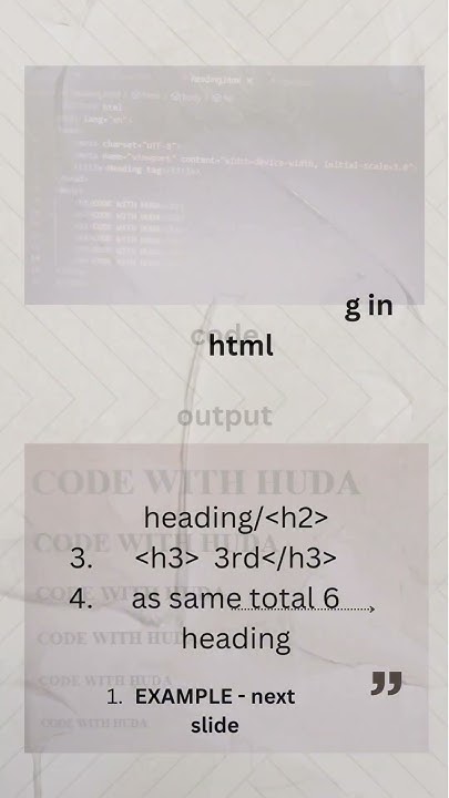 Html Heading Tags Explained Learn Html Basics With Code And Output Html Coding Webdevelopment 1234