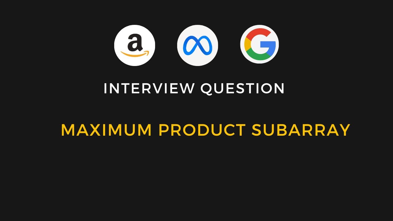 Maximum Product Subarray Leetcode Youtube